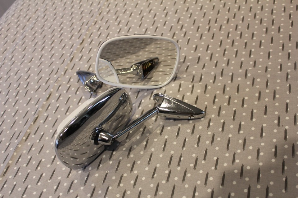 UNIVERSAL CLASSIC CAR MIRRORS PAIR CHROME DOOR FENDER CLASSIC CAR Fit ...