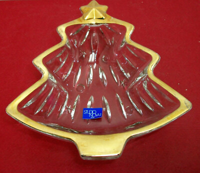 Studio Nova Christmas Tree Sweet Dish Candy Crystal / Gold Trim ...