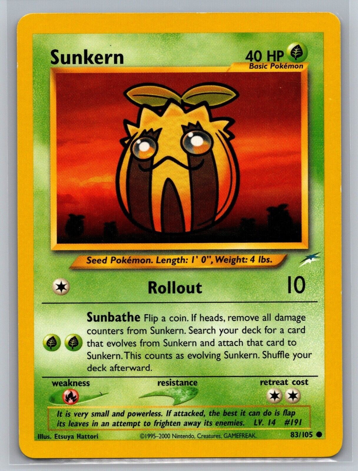 Sunkern Vintage Pokemon Neo Destiny TCG Card 83/105 | eBay