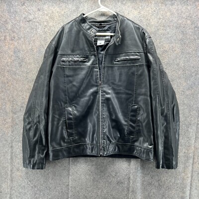 Columbia Leather Jacket Men Large Black Sportswear Bomber Vtg ...