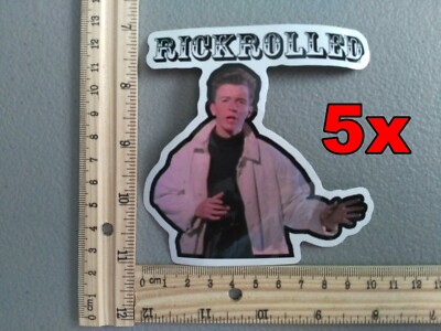 NEW BULK 5pcs pieces Cool Big Funny Rick Roll Cute Meme Decal Sticker ...