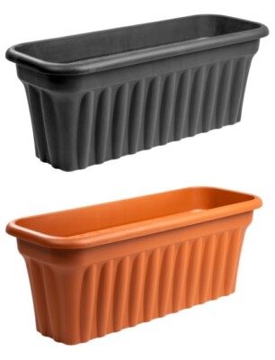 Large Extra Long Trough Plant Pot Plastic Planter Outdoor Garden Herb ...