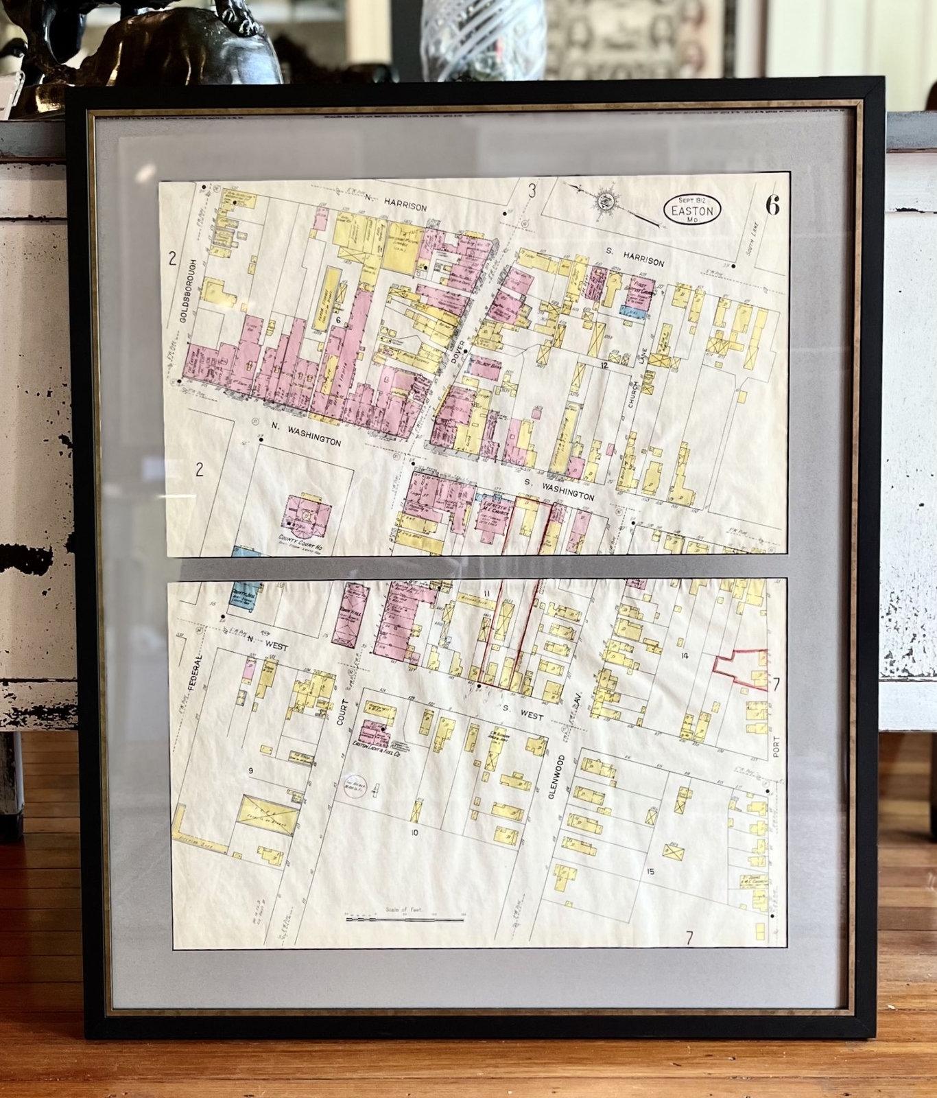 Maryland History A STUNNING / 1912 Sanborn Insurance Co Map of Downtown ...