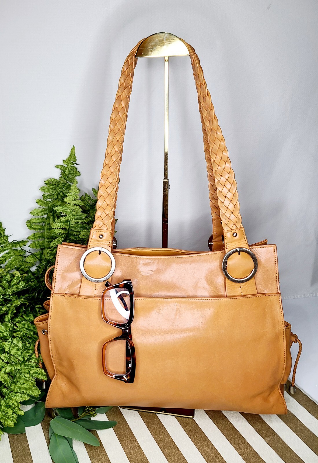 Beautiful Full Leather Franklin Covey Satchel Handbag Cognac Color ...