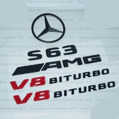 Mercedes Benz S63 SEDAN W223 AMG V8 BITURBO Rear Star Emblem Badge ...