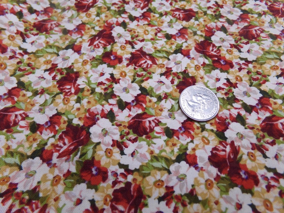 Multicolored Flower Pattern Cotton Fabric | eBay