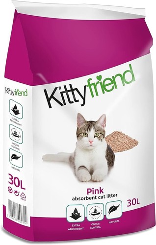 Kitty Friend Pink Cat Litter 30L clean fresh scent absorbend non ...