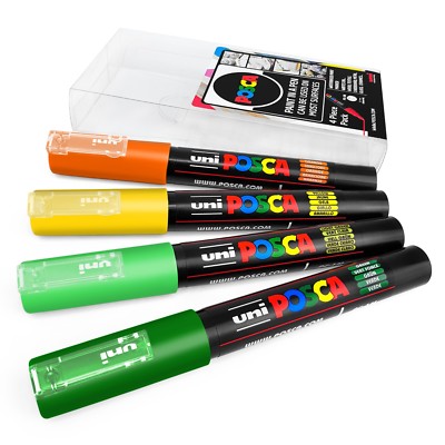 Uni POSCA - PC-1M Kunst Malen Stifte - 4er Packung - IN Etui - Zitronen ...