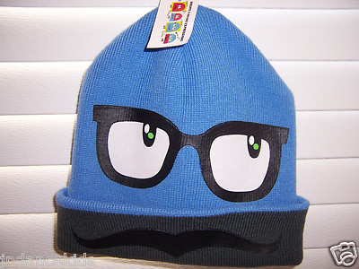 Boy's OSFM Reversible Beanie Hat Has 4 Different Faces Nerd Glasses ...
