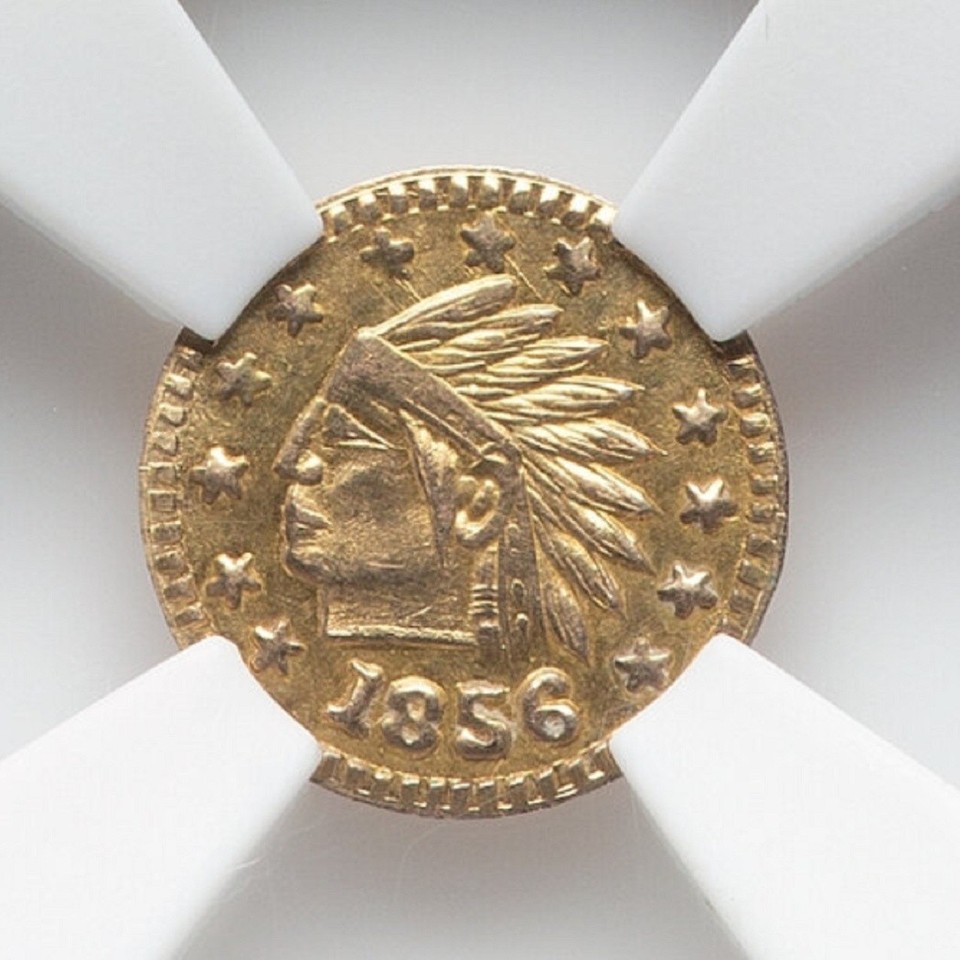 1856 California Gold Token, Indian - Wreath #4b, Rd / NGC UNC Det (NGC ...