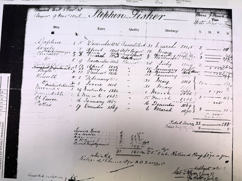 Naval General Service medal, Syria clasp plus Service Record And Papers ...