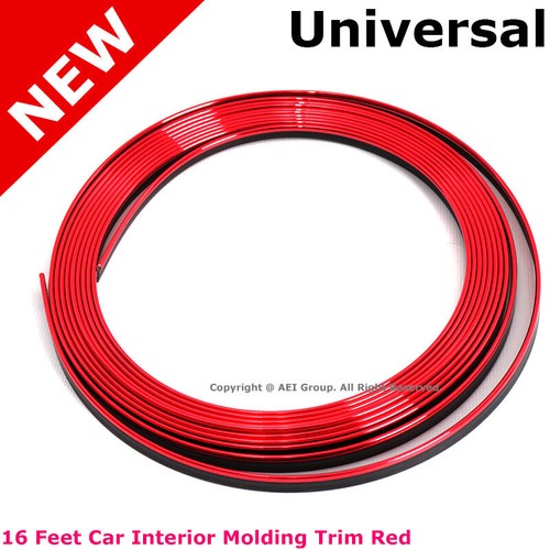 Red Flexible Trim Car Interior Moulding Strip Decorative Line 16ft 5M ...