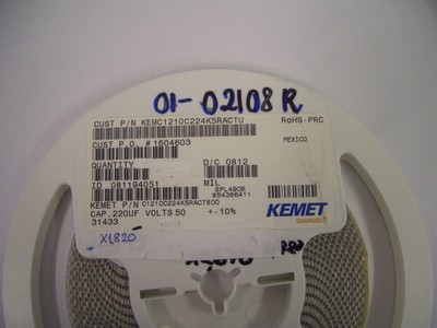 (250 PIECE LOT) C1210C224K5RACTU KEMET CAP CER 0.22UF 50V X7R 1210 ...