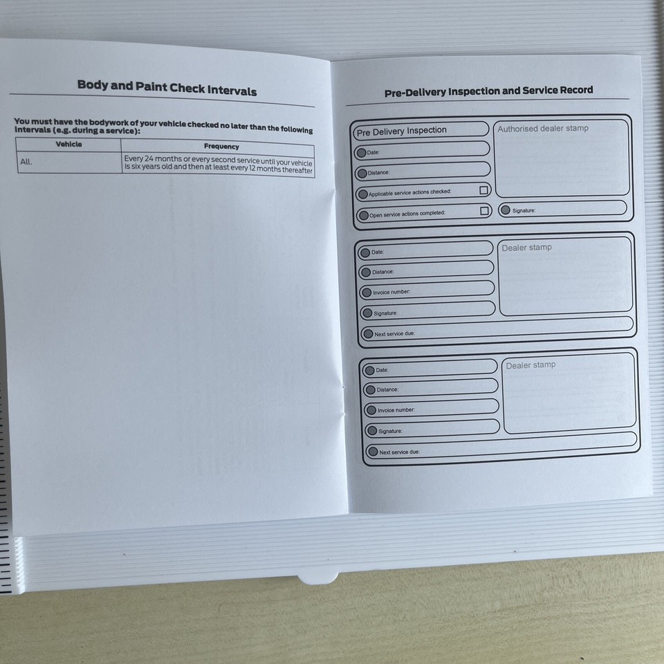 Ford Service History Book Blank For All Models Up To 2025 | eBay UK