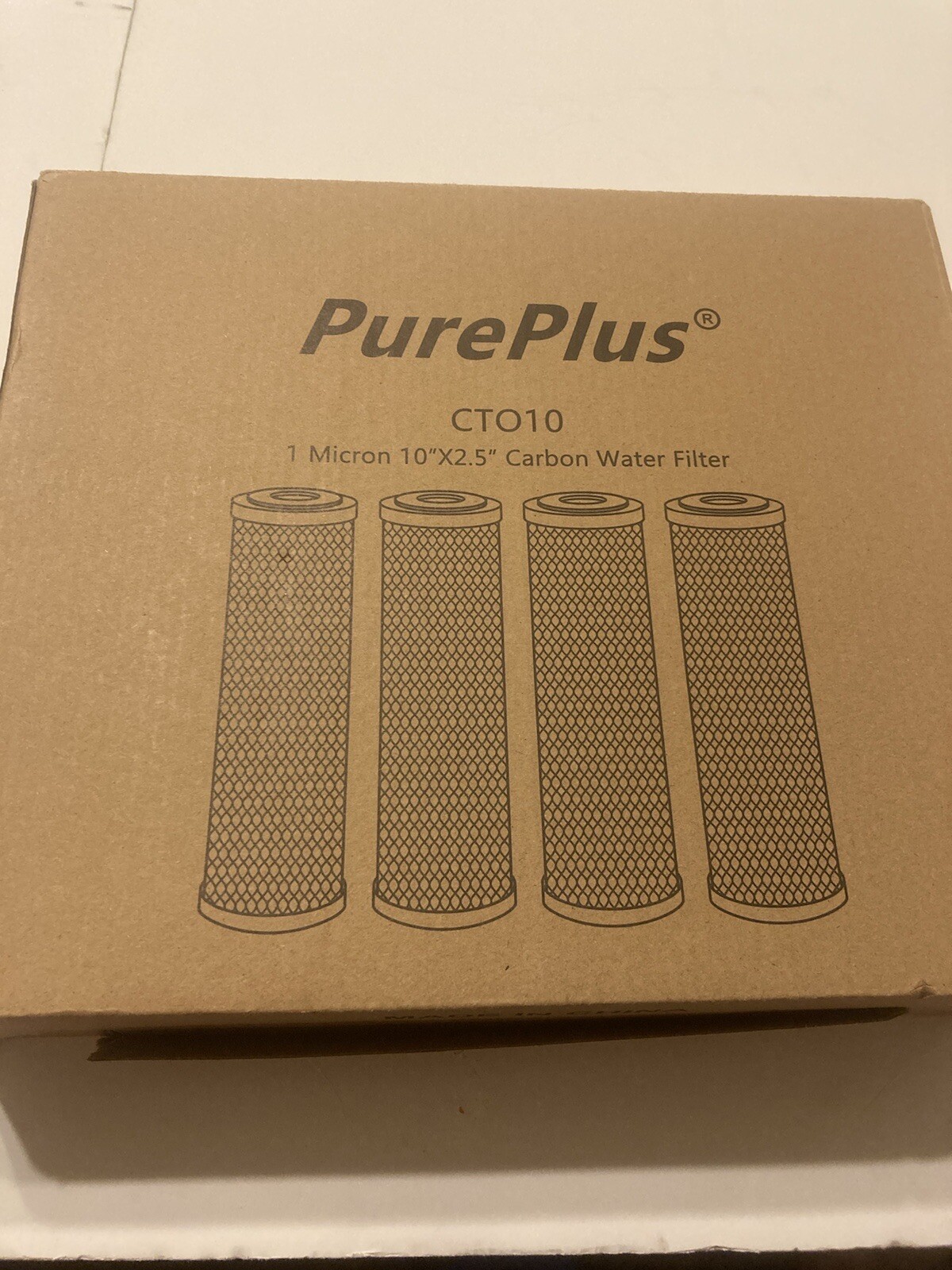 3 new Pureplus water filter ct010 10”x2.5” Charcoal Activated 1-mic ...