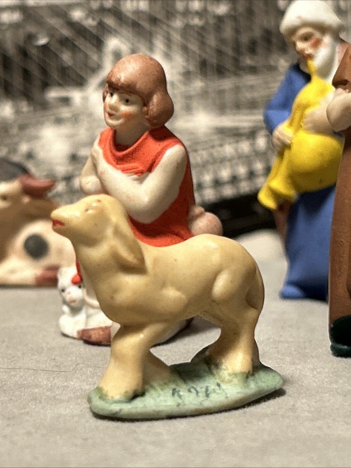 Hand Painted Miniature Nativity Set Star of David Manger Vintage 1930s ...