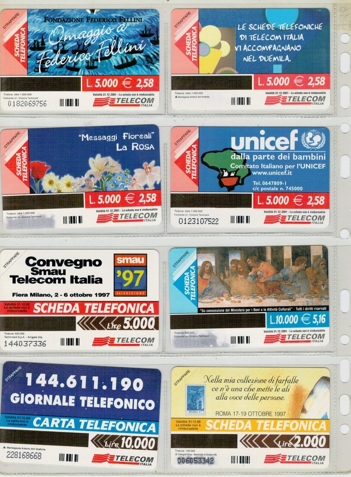 Gian - Lot T16 - 8 Beautiful Telecom Cards New | eBay