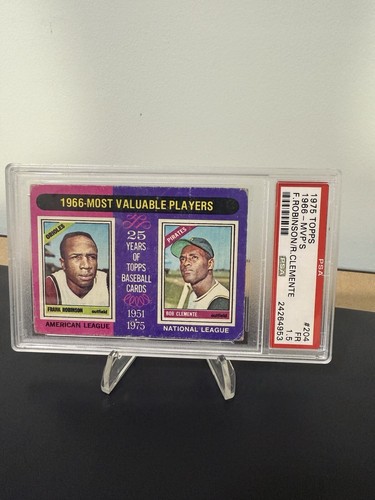 1975 Topps Mini #204 1966 MVP's Frank Robinson Roberto Clemente PSA 1.5 ...