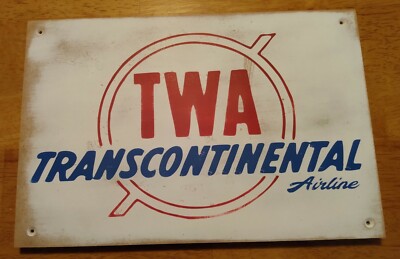 TWA TRANSCONTINENTAL Airline ~ Wooden Sign | eBay