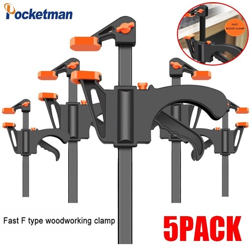 5 Pack Adjustable Handheld Woodworking Spreader F Clamp Grip Work Bar ...