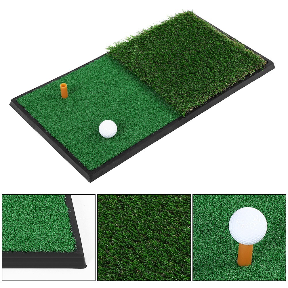 2in1 60x30cm Indoor Outdoor Golf Practice Mat Driving Putting Training ...
