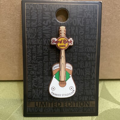 NIC HARD ROCK CAFE PIN NY YANKEE STADIUM OPENING DAY 2020 GUITAR BAT LE ...