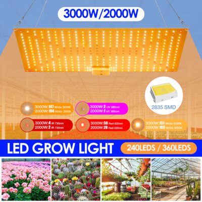 3000W LED Grow Light Full Spectrum for Hydroponic Indoor Plants Veg ...