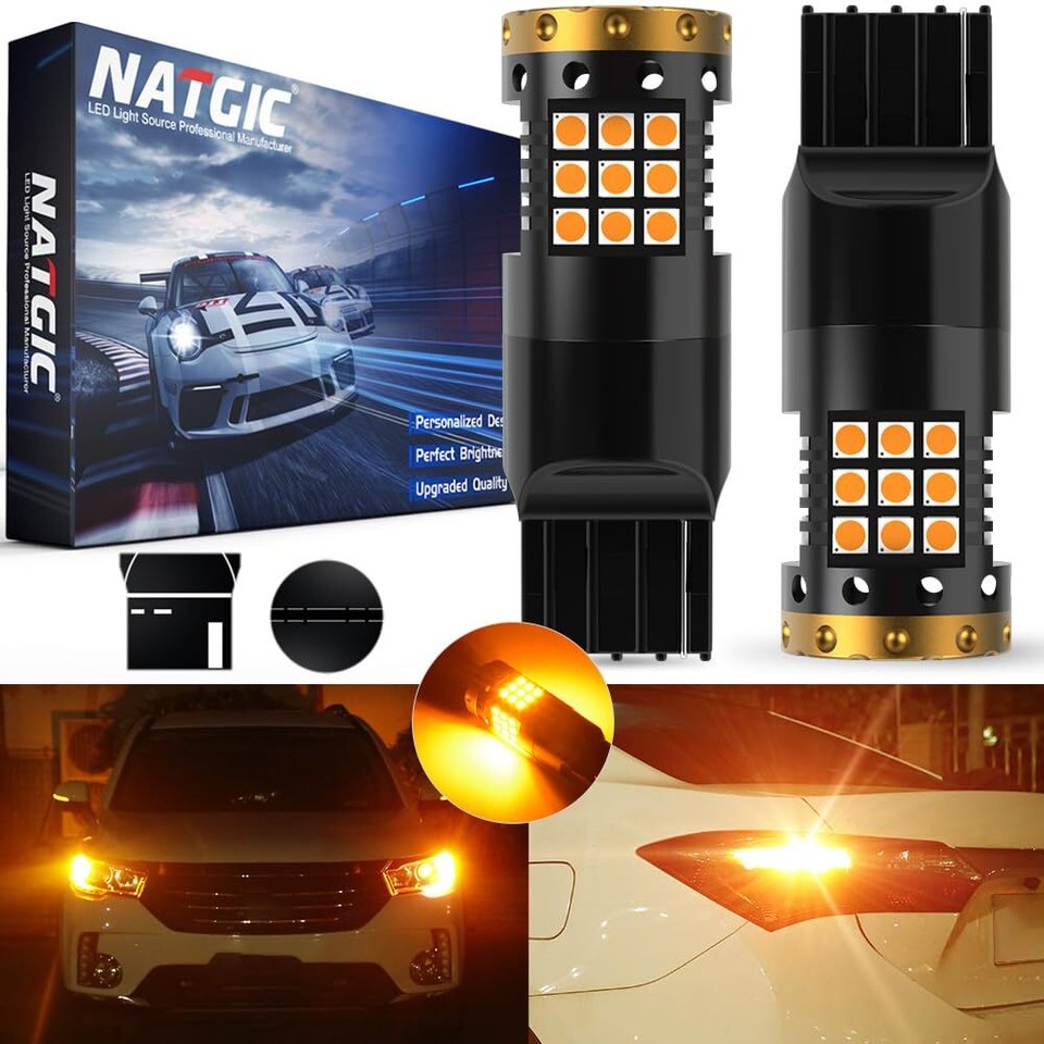 NATGIC 7440 7440NA T20 Ampoules Clignotants LED Ambre Jaune Orange ...