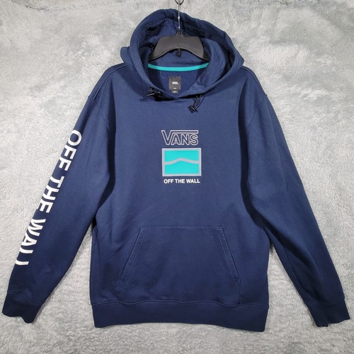 Vans Sweater Mens Large Blue Hoodie Logo Sequence Off The Wall ...