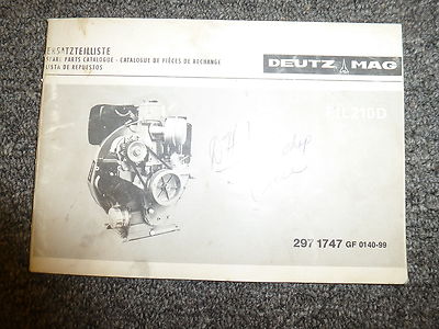 MAG Deutz Model F1L210D Engine Parts Catalog Manual Book | eBay