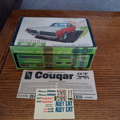 VINTAGE AMT 1968 MERCURY COUGAR XR7 MODEL BOX-INSTRUCTIONS/DECALS ONLY ...