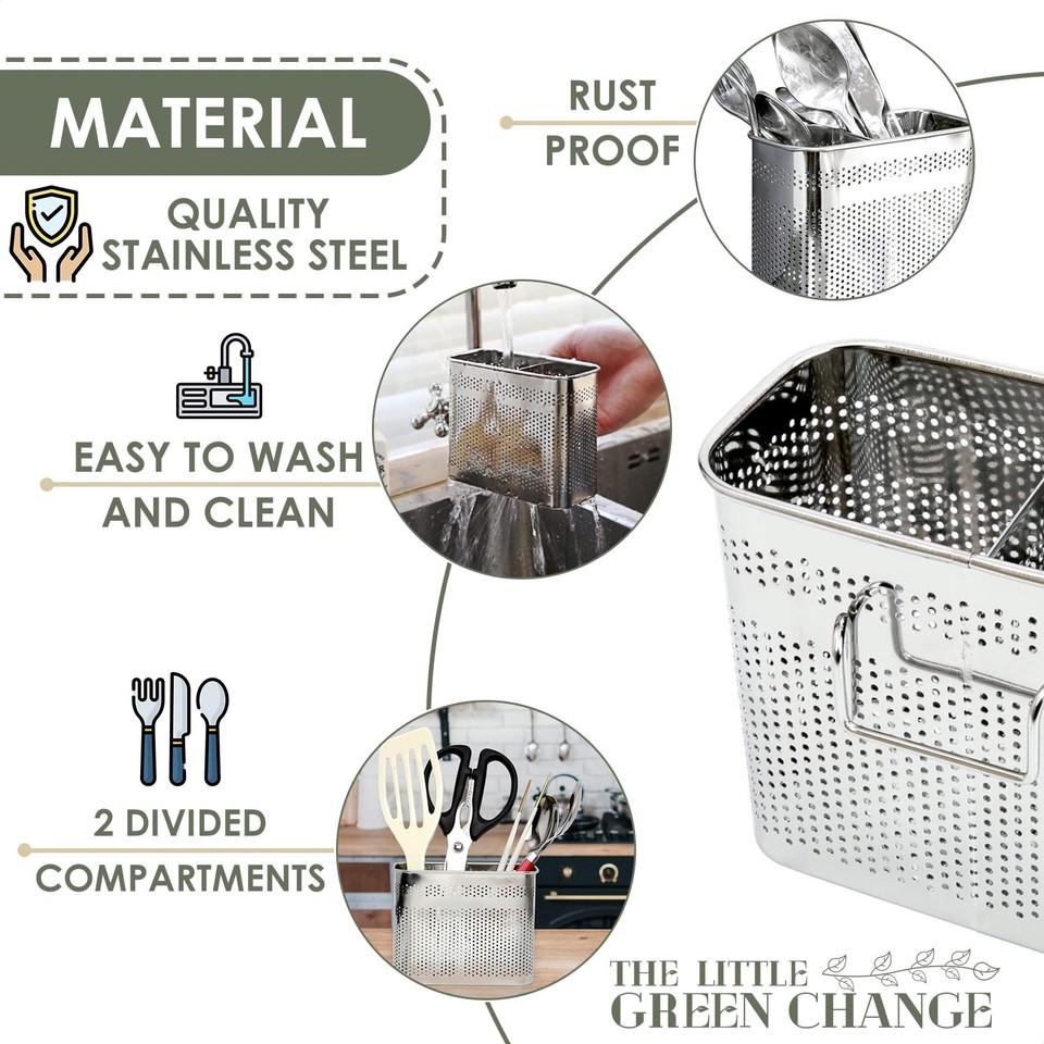 Kitchen Utensils Chopsticks Holder Drying Rack Basket with Hooks 2 ...