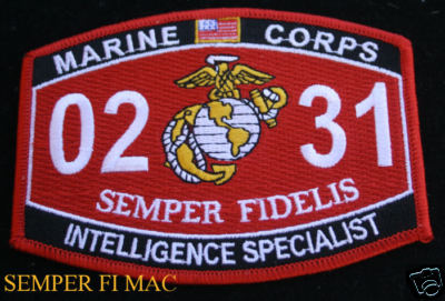 0231 US MARINE INTELLIGENCE SPECIALIST US MARINES HAT PATCH USMC PIN UP ...