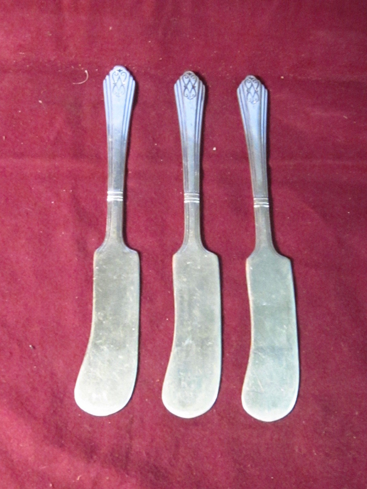 R.C.CO. Silverplate SET OF 3 DREXEL BUTTER SPREADER KNIFE 5 3/4" no ...