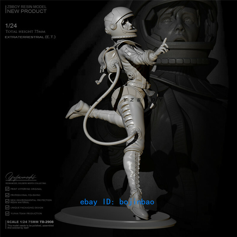 1/24 Scale astronaut Resin Model Kits Space Girl Unpainted Unassembled ...