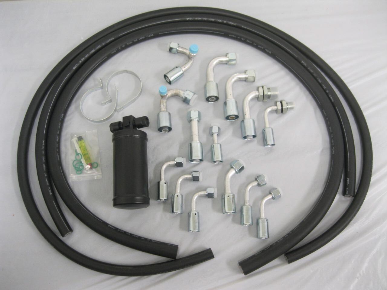 Universal 134a Air Conditioning Hose Kit O-Ring Fittings Drier AC Hoses ...