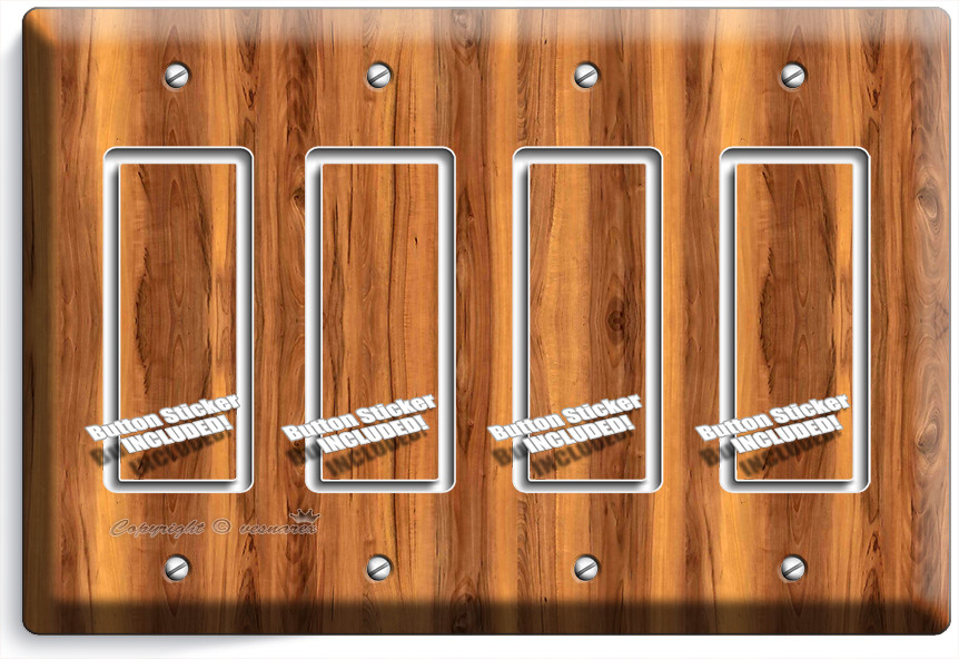 WALNUT WOOD GRAIN STYLE LIGHT SWITCH OUTLET WALL PLATE HOME OFFICE HD ...