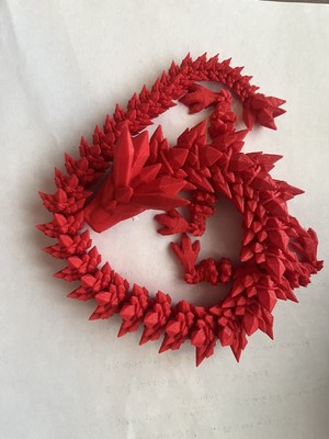 3D Printed Flexible Articulating Red Crystal Dragon 18 Inches Long | eBay
