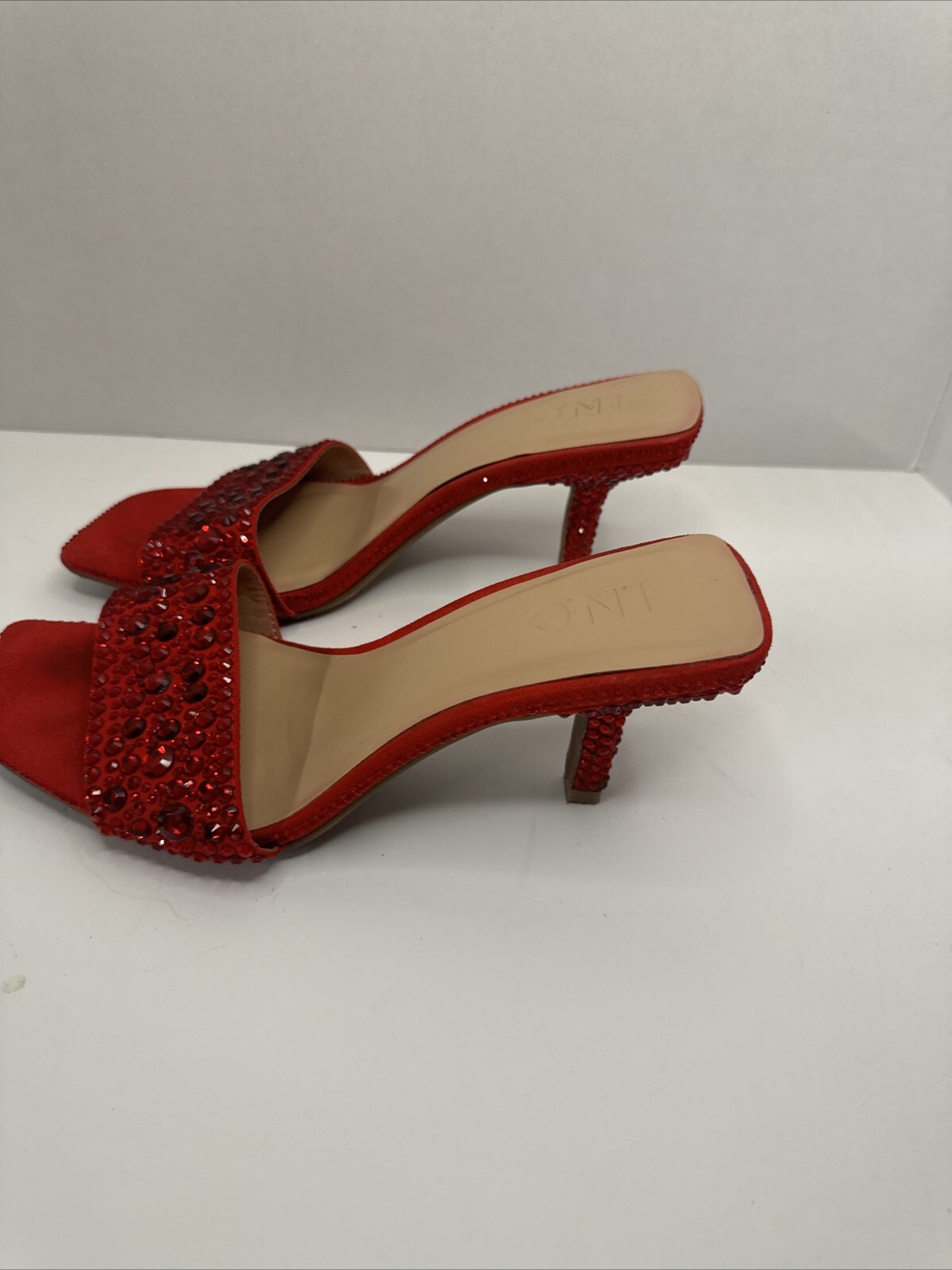 I.N.C Red Heels Open Toe Red Rhinestones | eBay