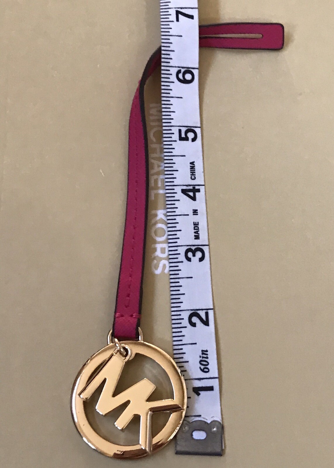 Michael Kors MK Logo Gold Charm / Ultra Pink Saffiano Leather Handbag ...