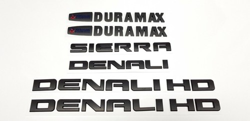 6X 11-19 Matte Black GMC Sierra Denali Duramax 2500HD 3500HD Emblem ...