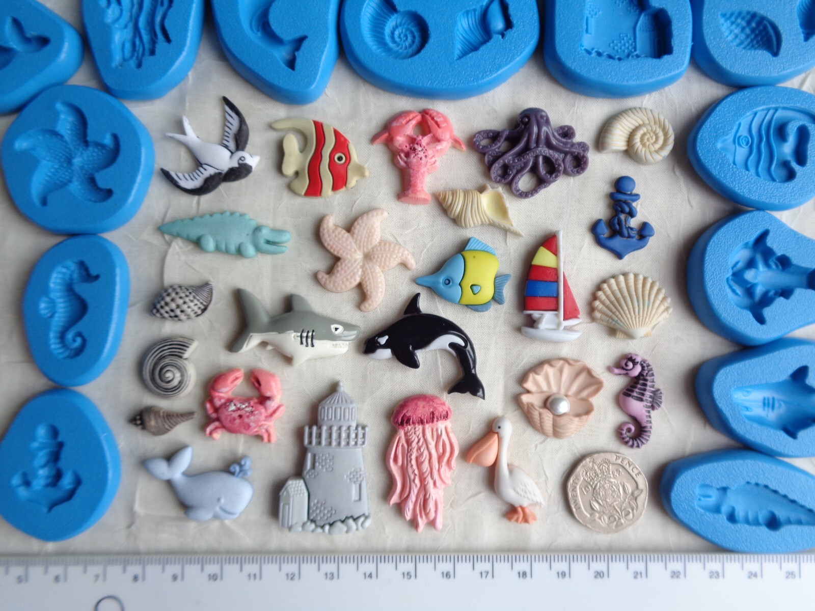 1x Mini Craft Mould: Undersea Nautical Sea Creature Themed (Cupcake ...