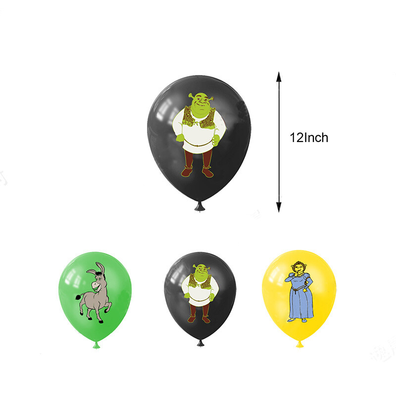 32Pcs Shrek Theme Backdrop Birthday Party Decorations Supplies Set ...