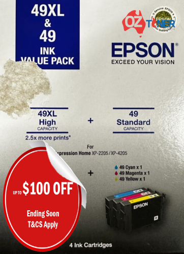 Genuine EPSON 49XL High Yield Black &Standard 49-C/M/Y Colour Value ...