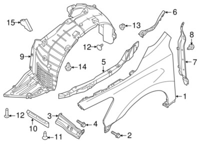 F3180-3TAMA Nissan Stay-front fender, rh F31803TAMA, New Genuine OEM ...