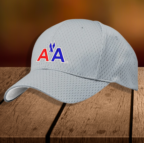American Airlines Gray Classic AA Logo Adjustable Mesh Baseball Cap Hat ...