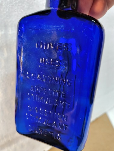 Vintage Clevenger Brothers Glass Works Colbat Blue Chives Bottle | eBay