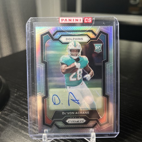 DEVON ACHANE 2023 PANINI PRIZM SILVER PRIZM ROOKIE RC AUTOGRAPH AUTO ...