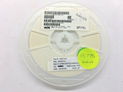 (13,775 PIECE REEL) GRM033R70J103KA01D MURATA CAP CER 10000PF 6.3V X7R ...