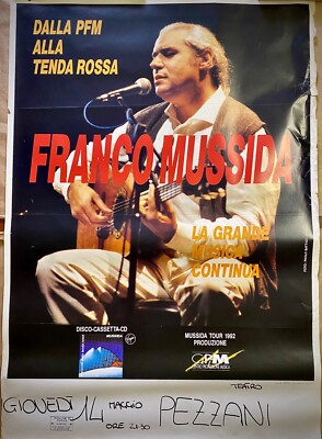 FRANCO MUSSIDA - PFM - Poster Pubblicitario Originale - 1992 - | eBay
